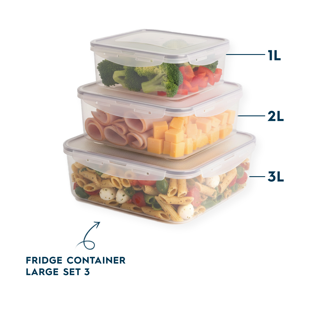 Tight lock Fridge Container Large Set 3 – Hero Plast