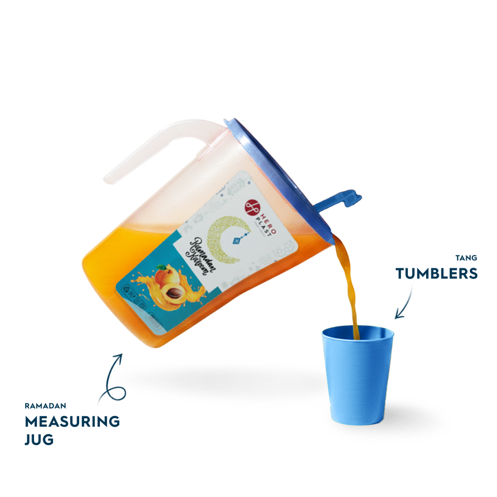 Measuring Jug (1.5L) + 2 Tang Tumblers – Hero Plast